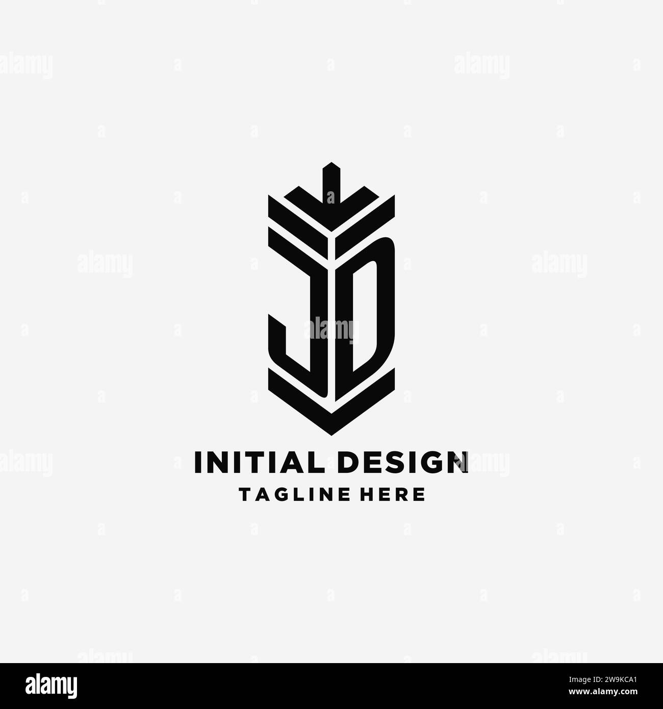 Initials JD shield logo design, creative monogram logo inspiration vector graphic Stock Vector ...