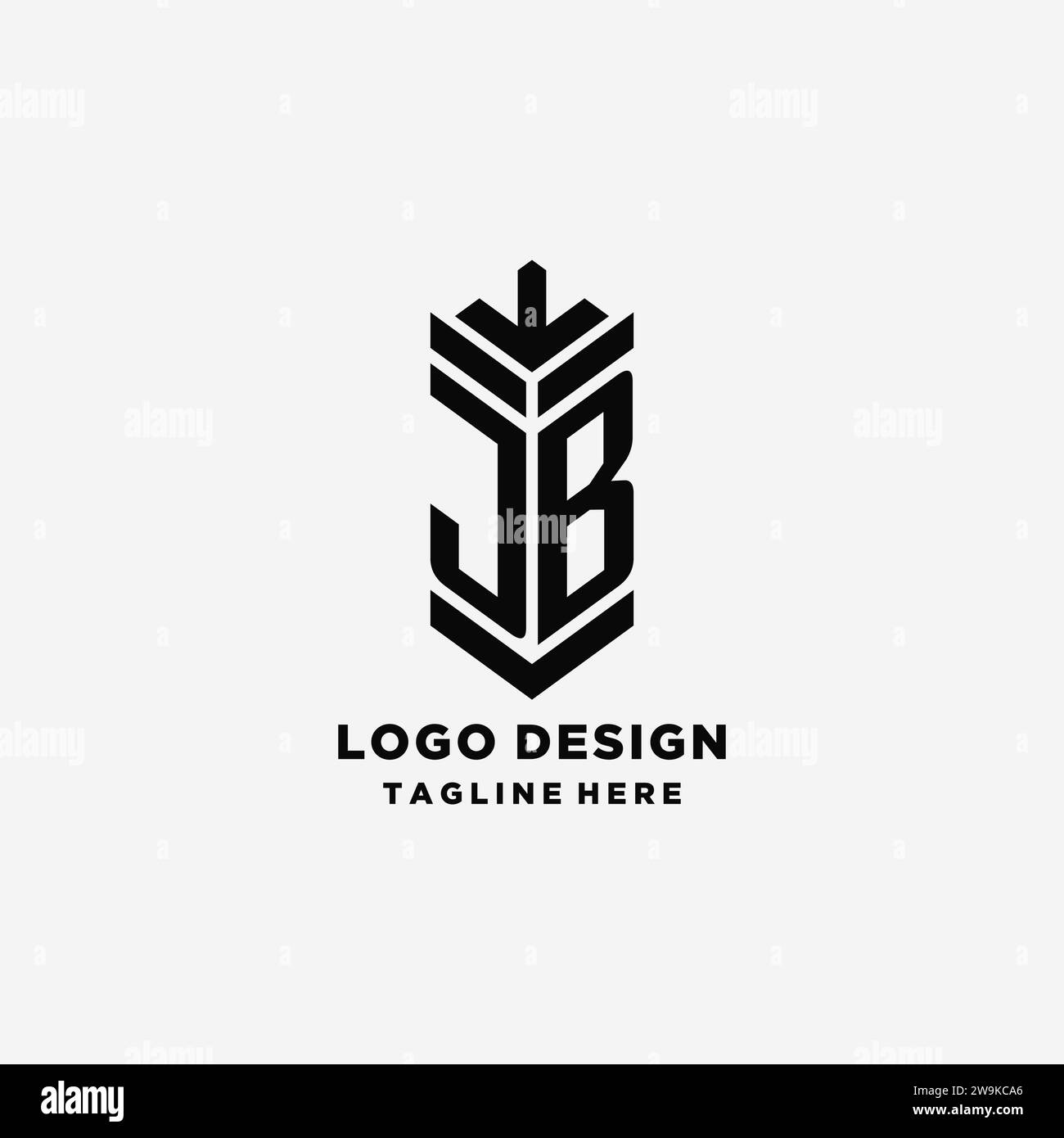 Initials JB shield logo design, creative monogram logo inspiration vector graphic Stock Vector ...