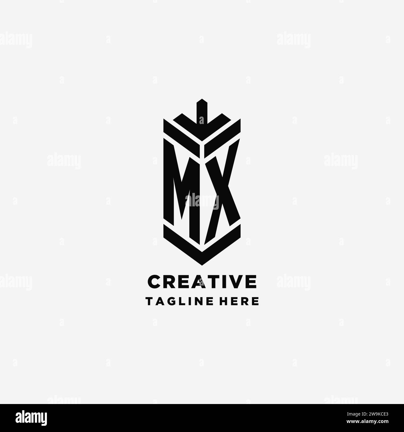 Initials MX shield logo design, creative monogram logo inspiration vector graphic Stock Vector ...
