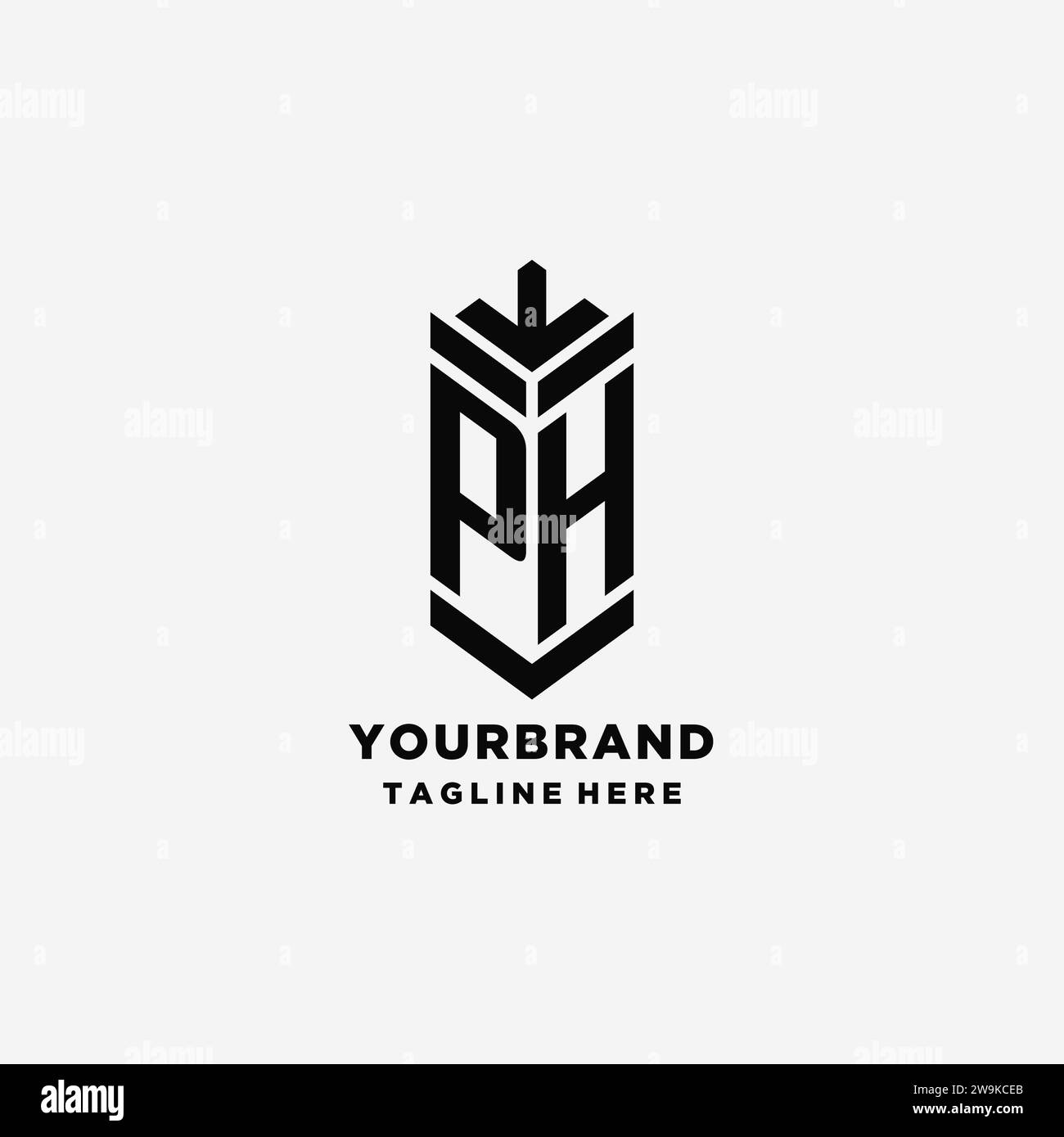 Initials PH shield logo design, creative monogram logo inspiration vector graphic Stock Vector ...