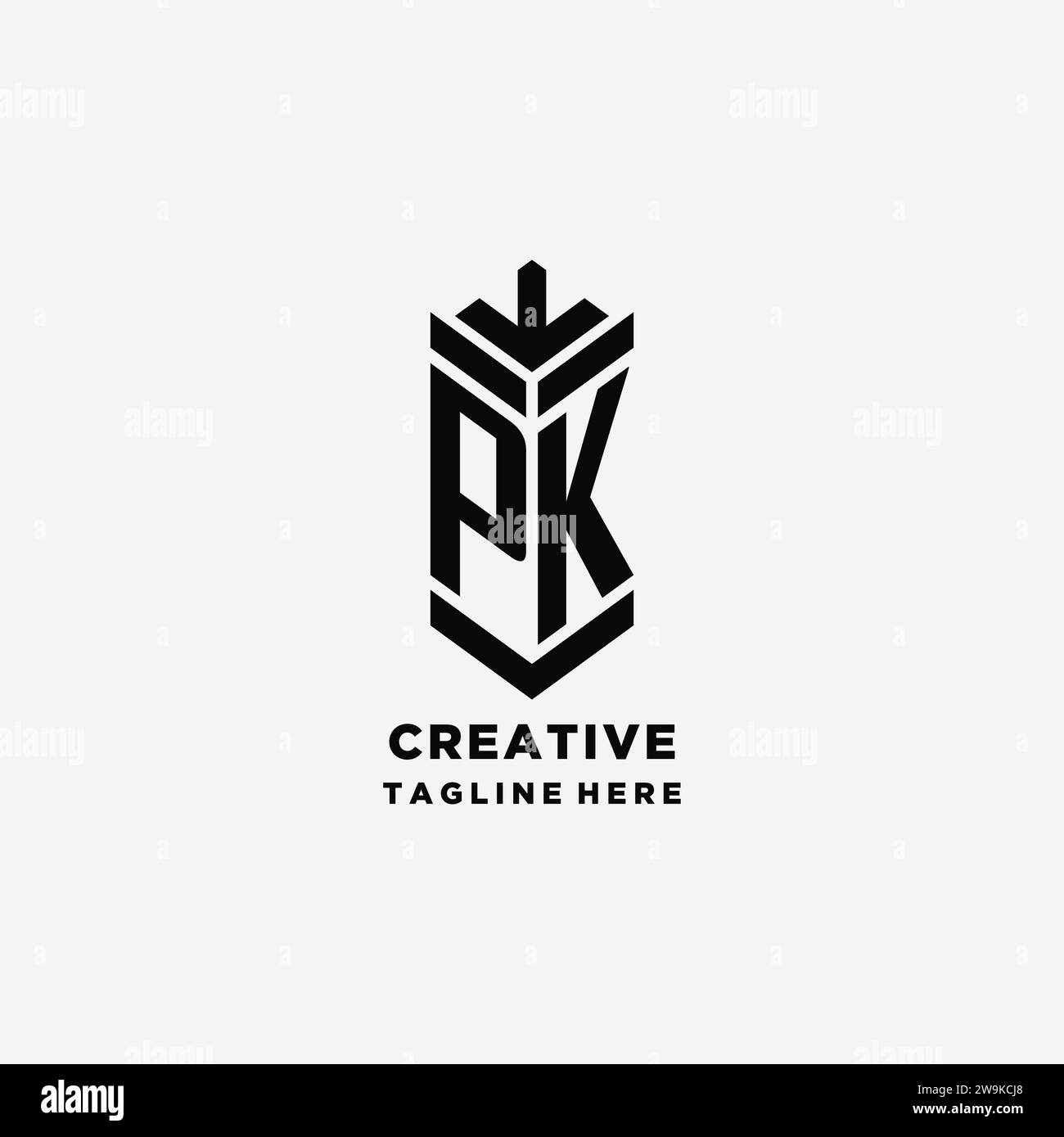 Initials PK shield logo design, creative monogram logo inspiration ...