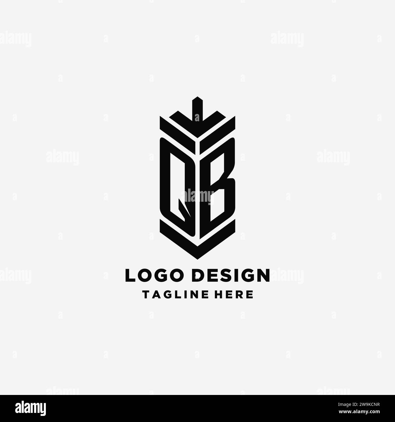 Qb logo design Black and White Stock Photos & Images - Alamy