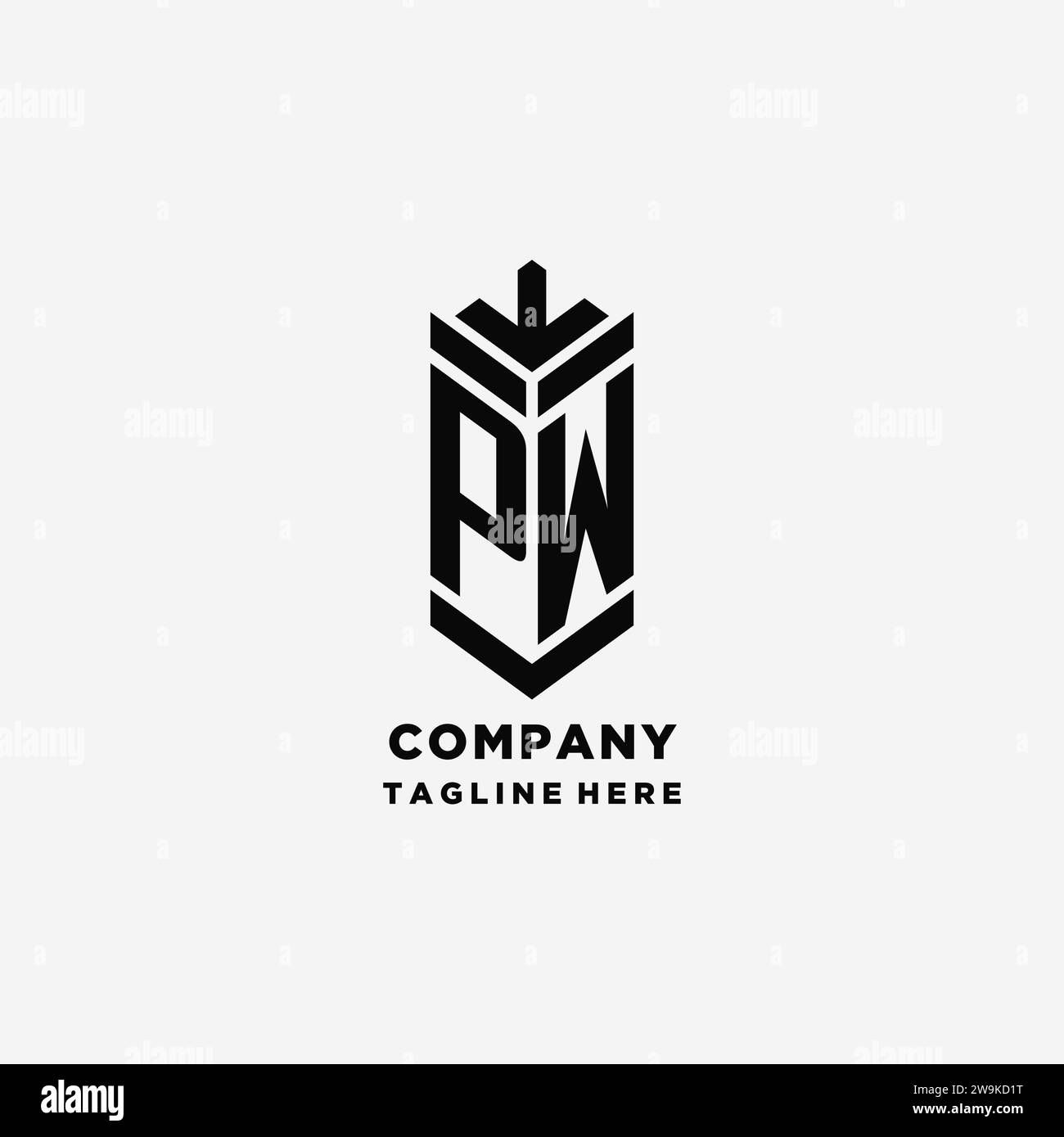 Initials PW shield logo design, creative monogram logo inspiration ...