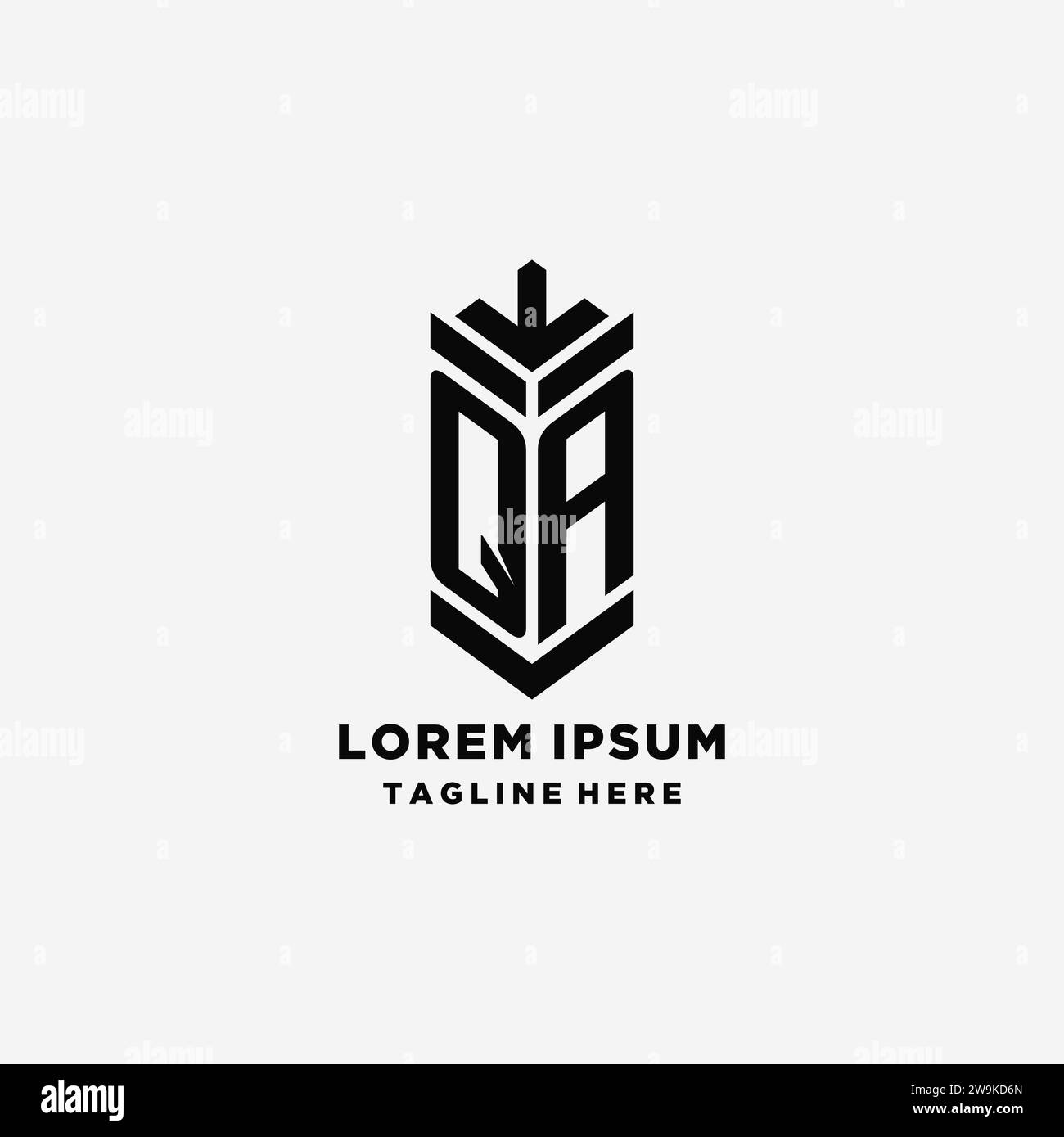 Initials QA shield logo design, creative monogram logo inspiration vector graphic Stock Vector ...