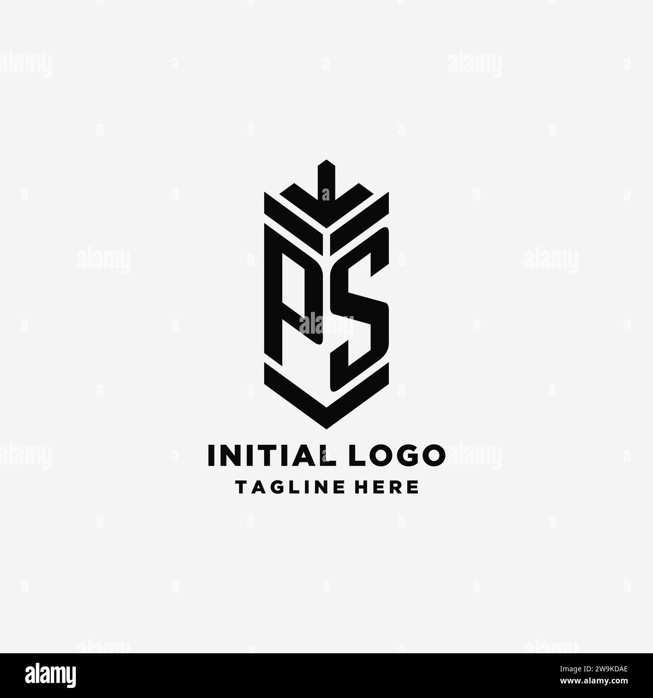 Initials PS shield logo design, creative monogram logo inspiration vector graphic Stock Vector ...