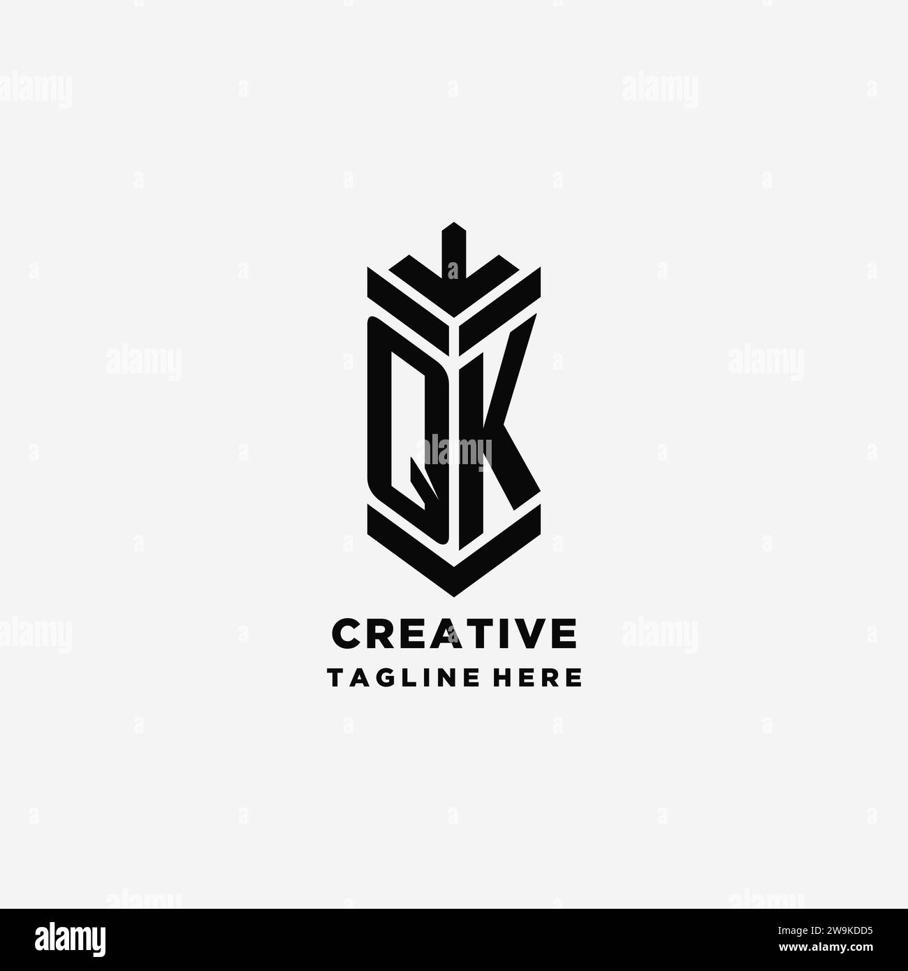 Initials QK shield logo design, creative monogram logo inspiration ...