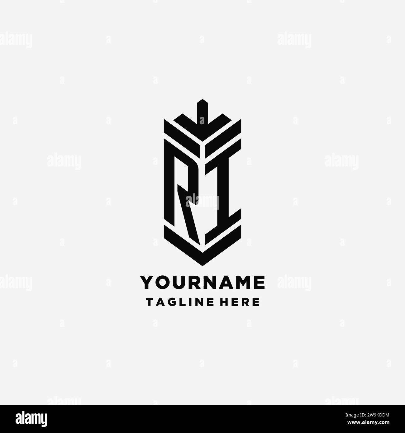 Initials RI shield logo design, creative monogram logo inspiration ...