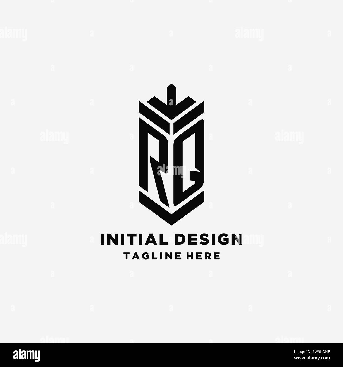 Rq logo design Black and White Stock Photos & Images - Alamy