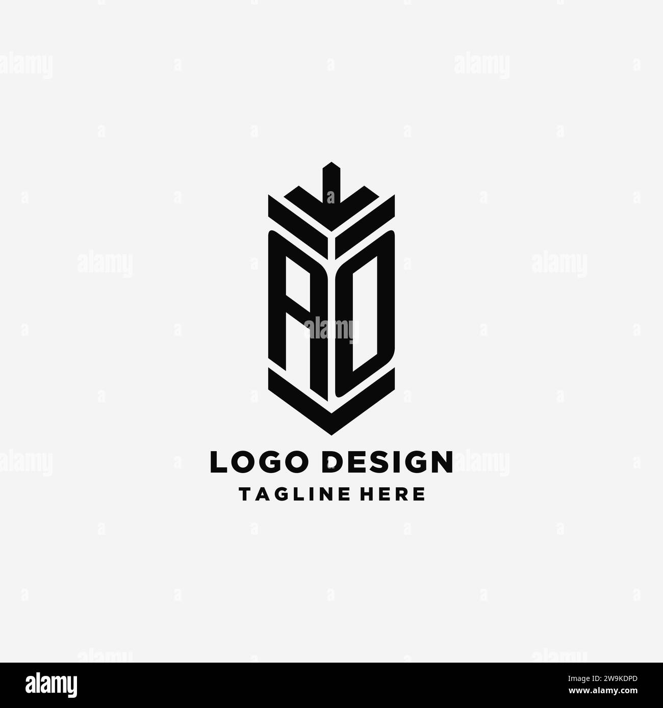 Initials AO shield logo design, creative monogram logo inspiration ...