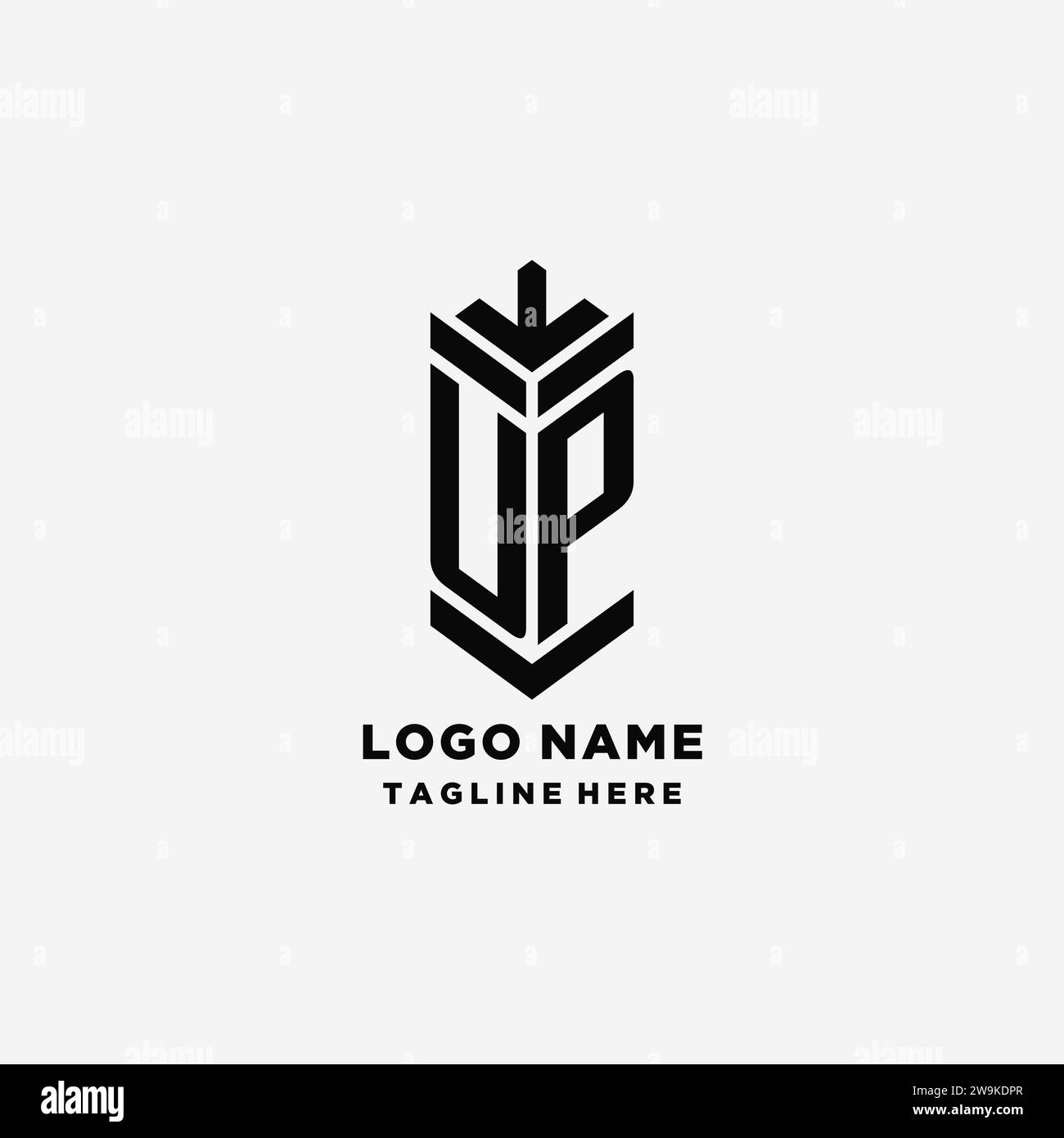 Initials UP shield logo design, creative monogram logo inspiration vector graphic Stock Vector ...