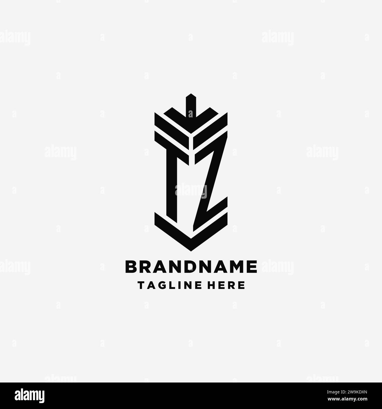 Initials TZ shield logo design, creative monogram logo inspiration vector graphic Stock Vector ...