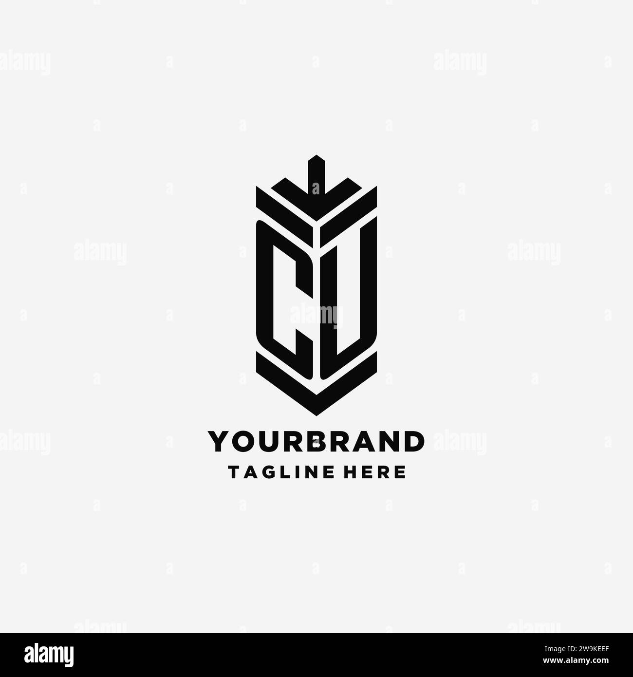 Cu initials logo hi-res stock photography and images - Alamy