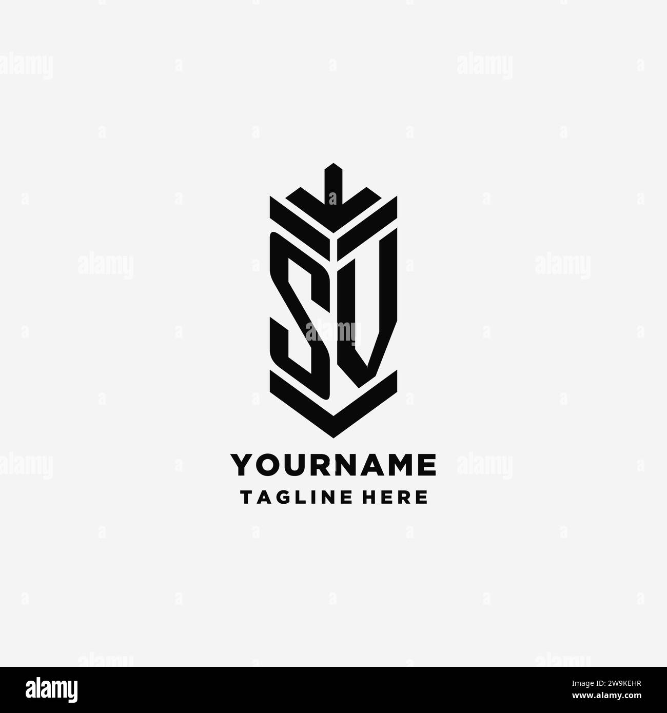 Initials SV shield logo design, creative monogram logo inspiration vector graphic Stock Vector ...