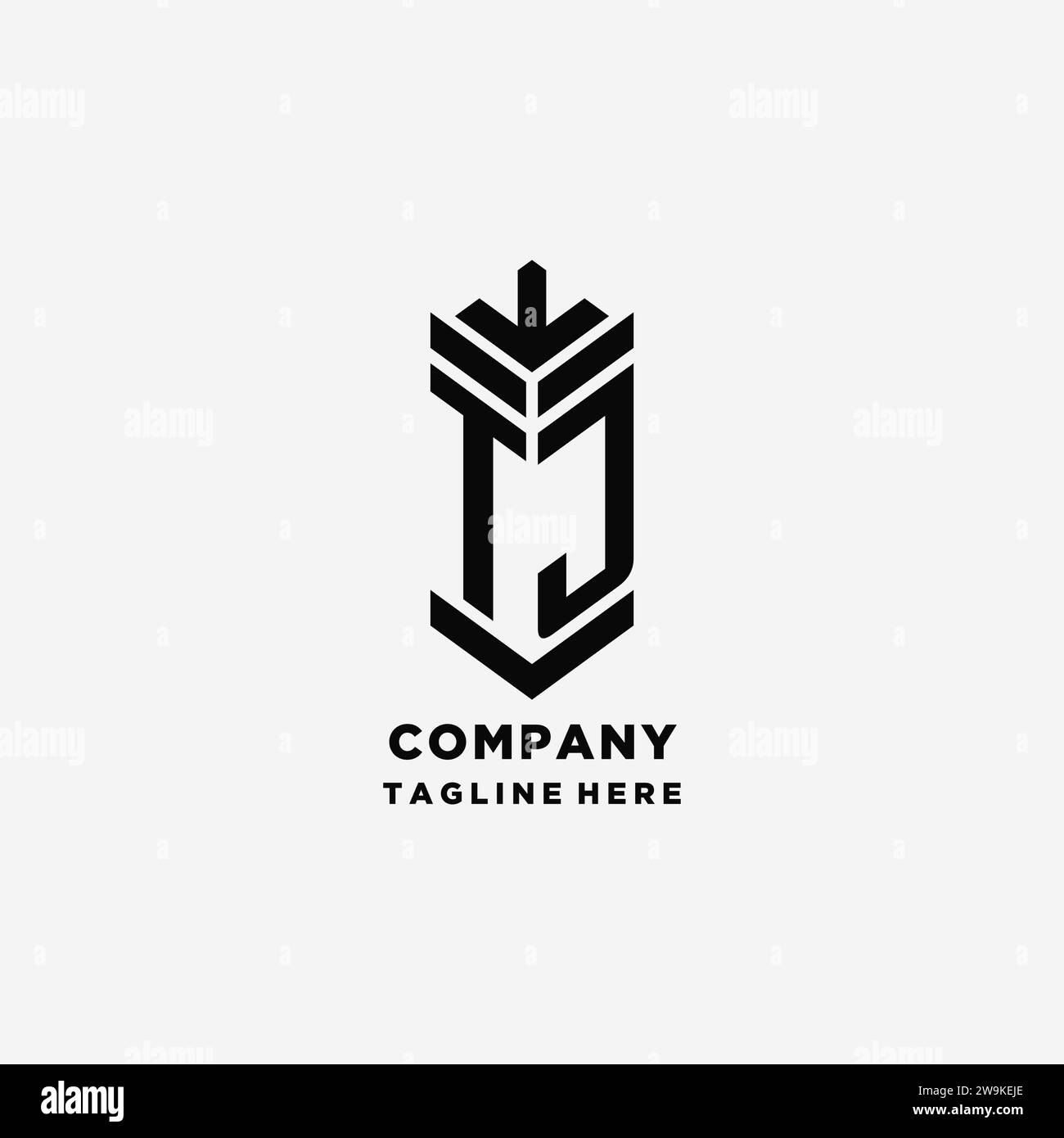 Initials TJ shield logo design, creative monogram logo inspiration vector graphic Stock Vector ...