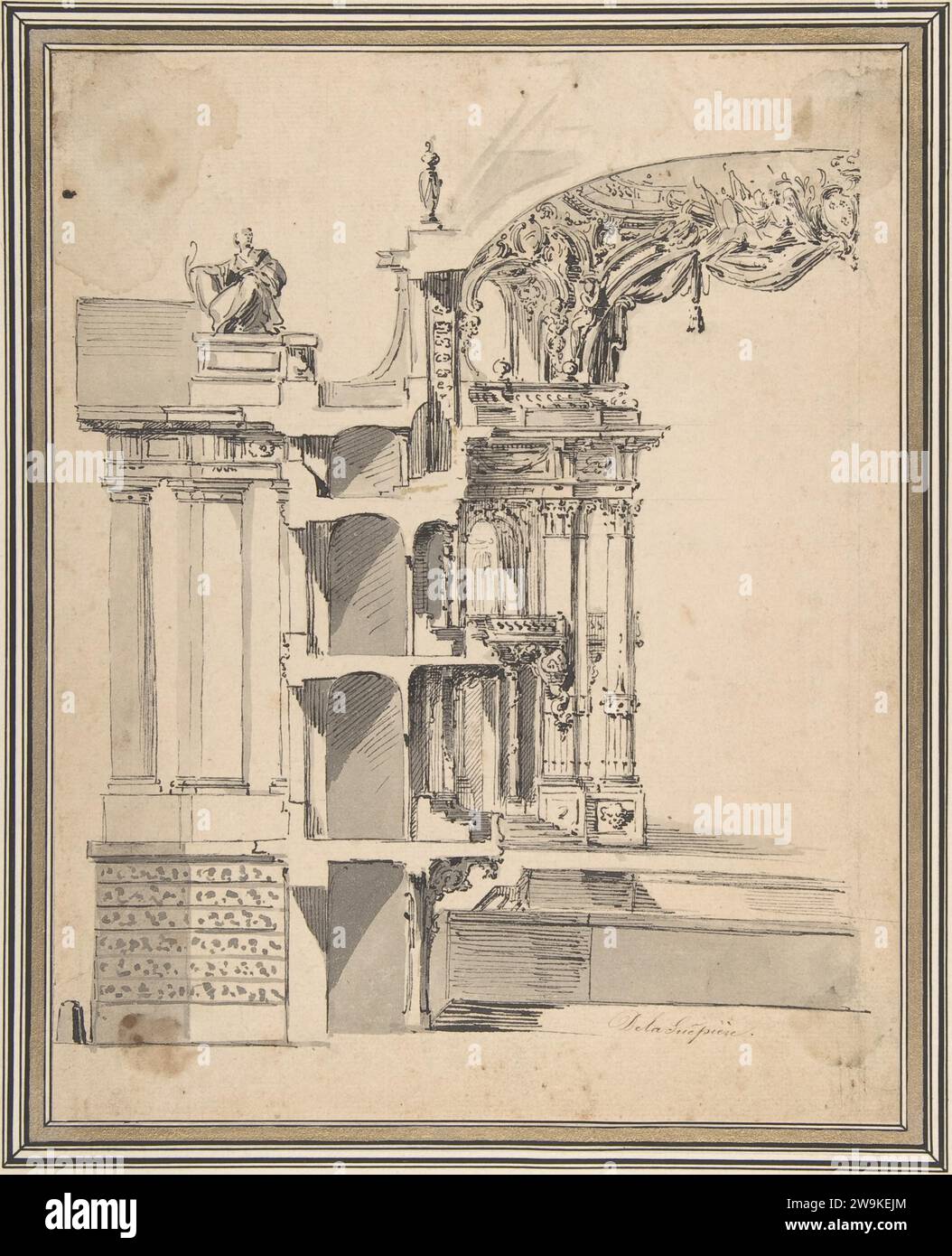 Design for the Proscenium Arch of an Opera house and the Section ...