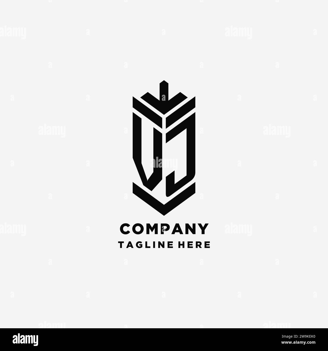 Initials VJ shield logo design, creative monogram logo inspiration vector graphic Stock Vector ...