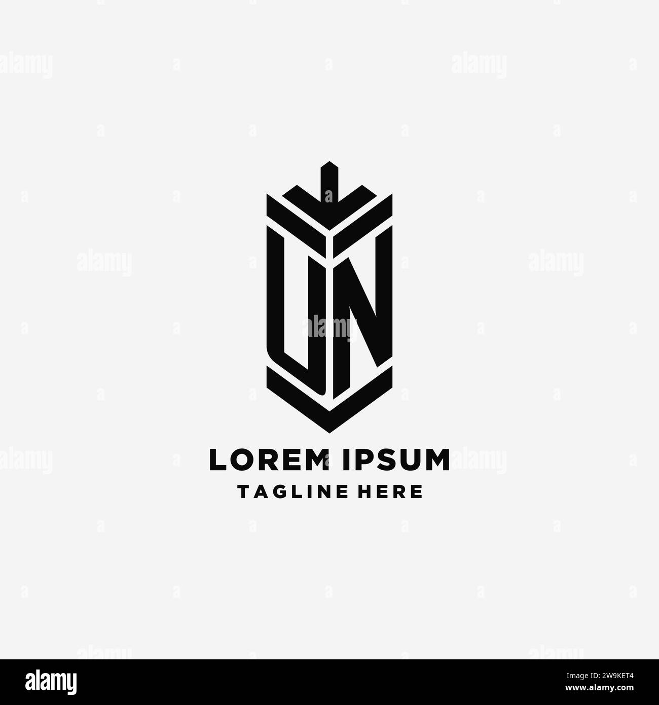 Initials UN shield logo design, creative monogram logo inspiration ...