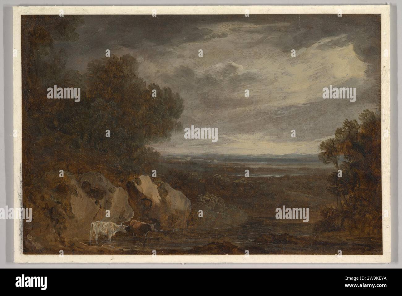 A wooded river landscape with cattle 2001 by Benjamin Barker, the ...