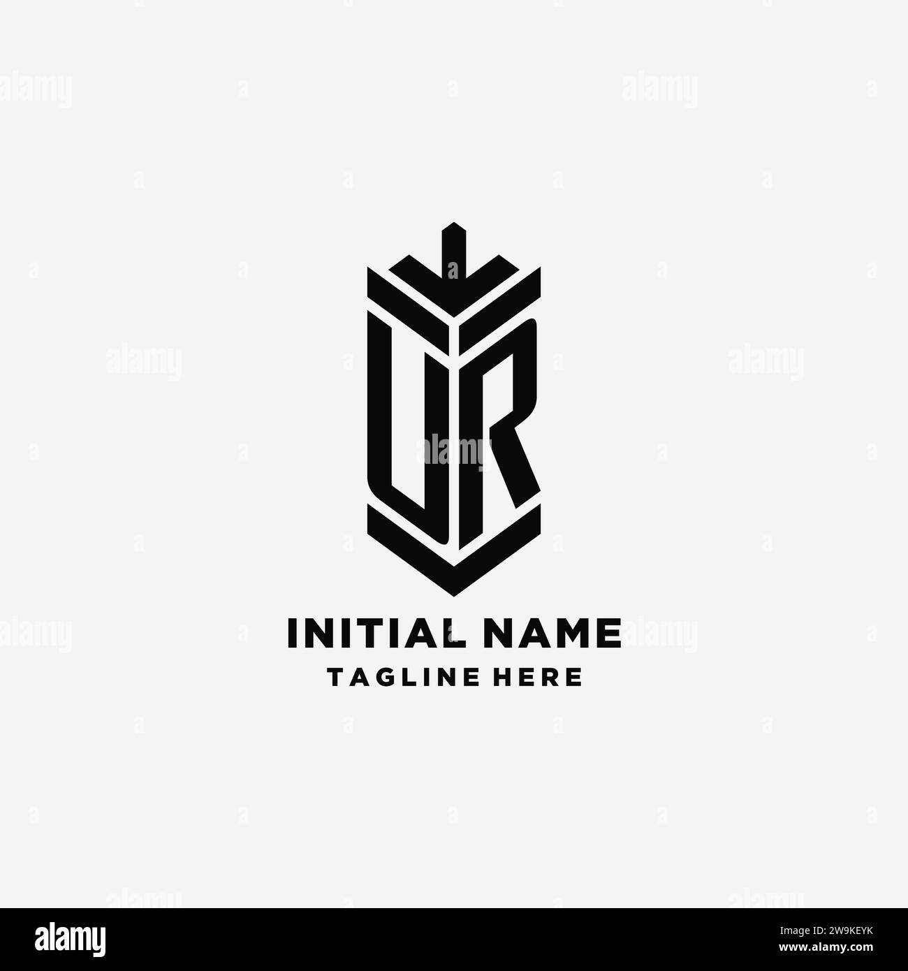 Initials UR shield logo design, creative monogram logo inspiration ...