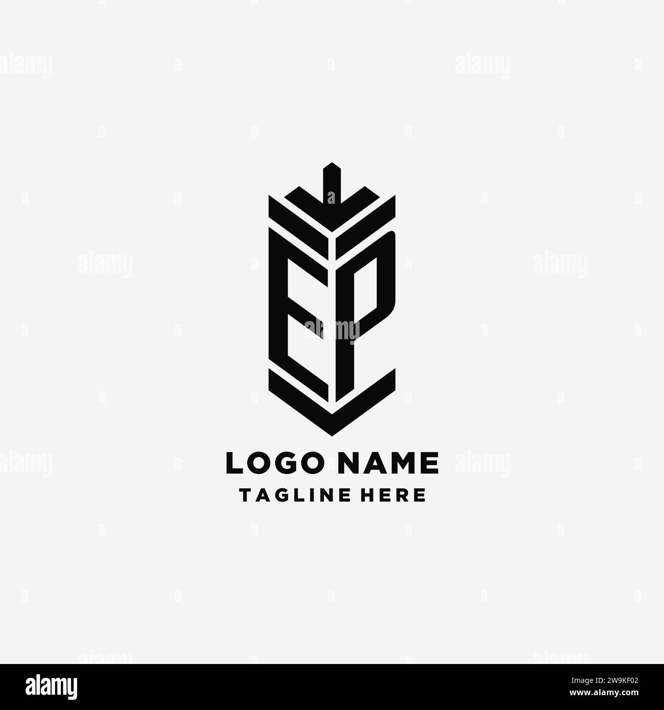 Initials EP shield logo design, creative monogram logo inspiration ...