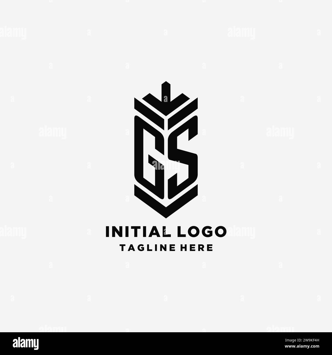 Initials GS shield logo design, creative monogram logo inspiration ...
