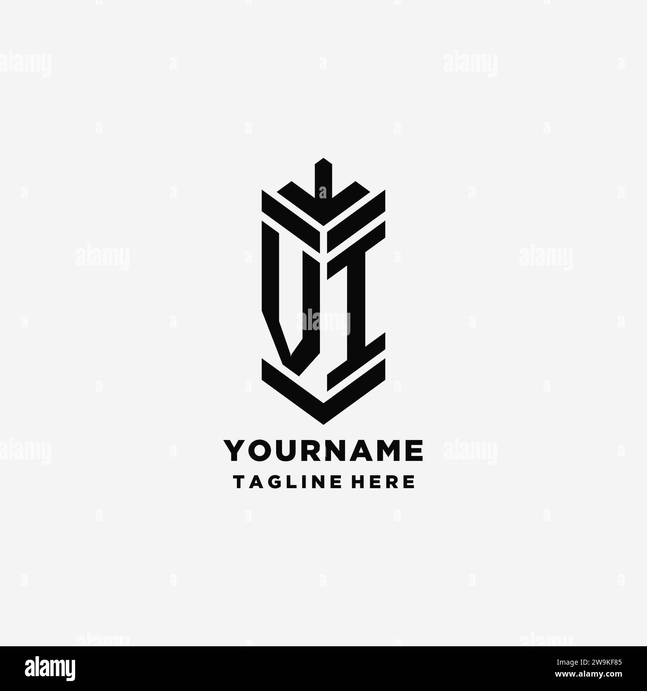 Initials VI shield logo design, creative monogram logo inspiration ...