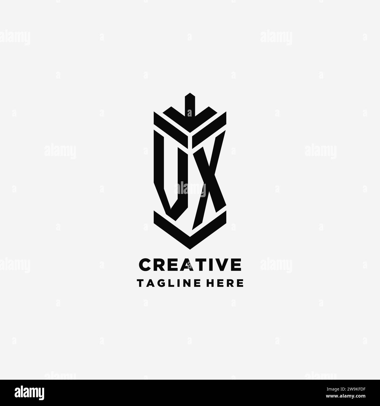 Initials VX shield logo design, creative monogram logo inspiration ...