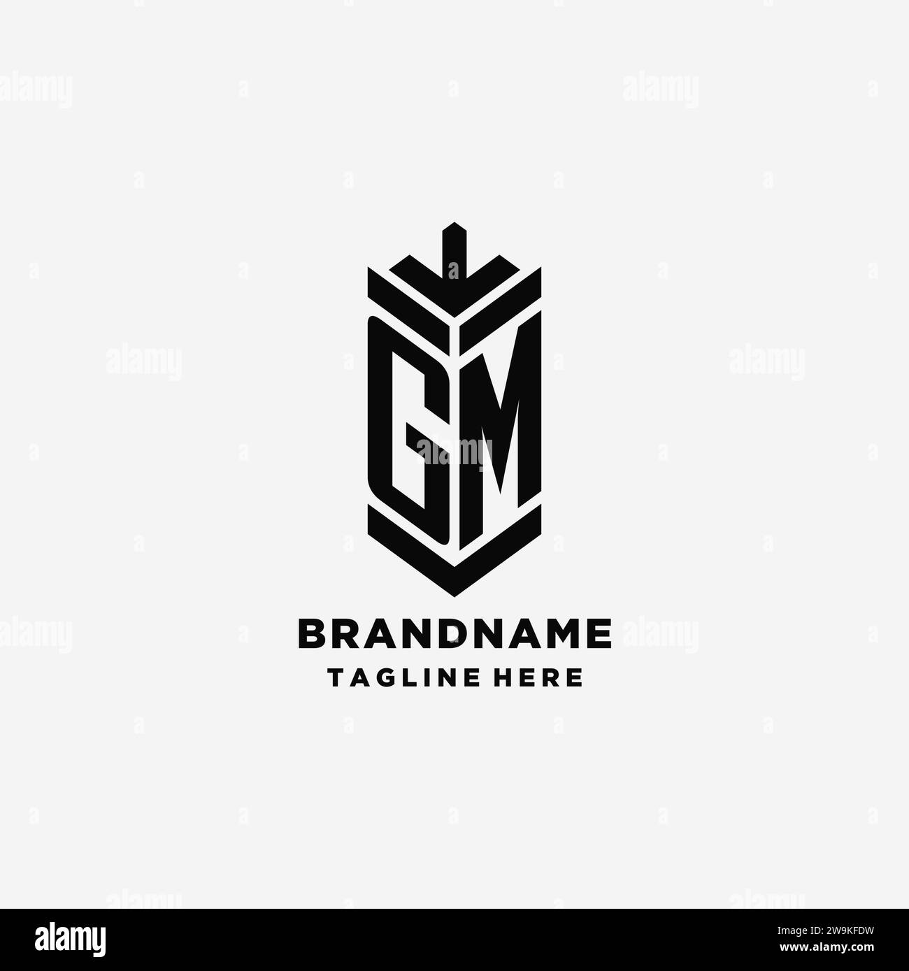 Initials GM shield logo design, creative monogram logo inspiration ...