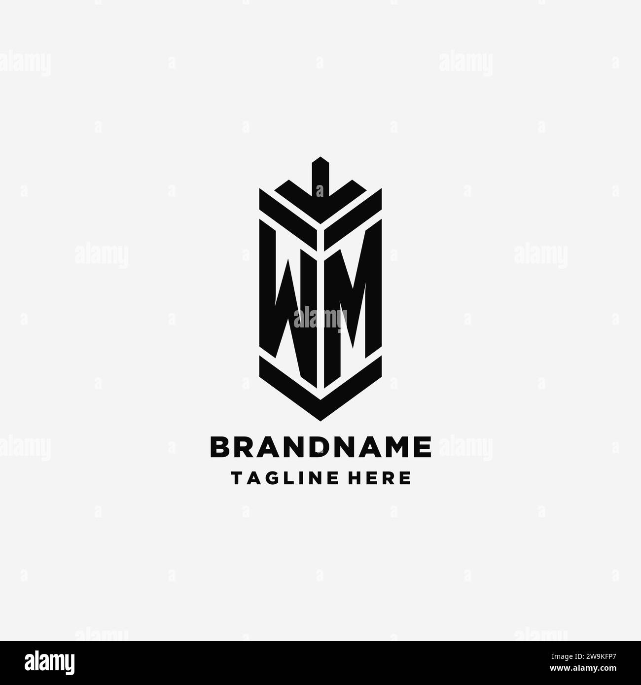 Initials WM shield logo design, creative monogram logo inspiration vector graphic Stock Vector ...