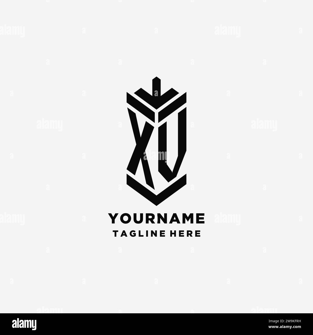 Initials XV shield logo design, creative monogram logo inspiration ...