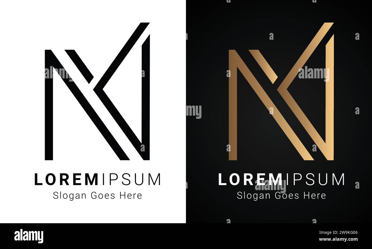 Luxury Initial NY or YN Monogram Text Letter Logo Design Stock Vector ...