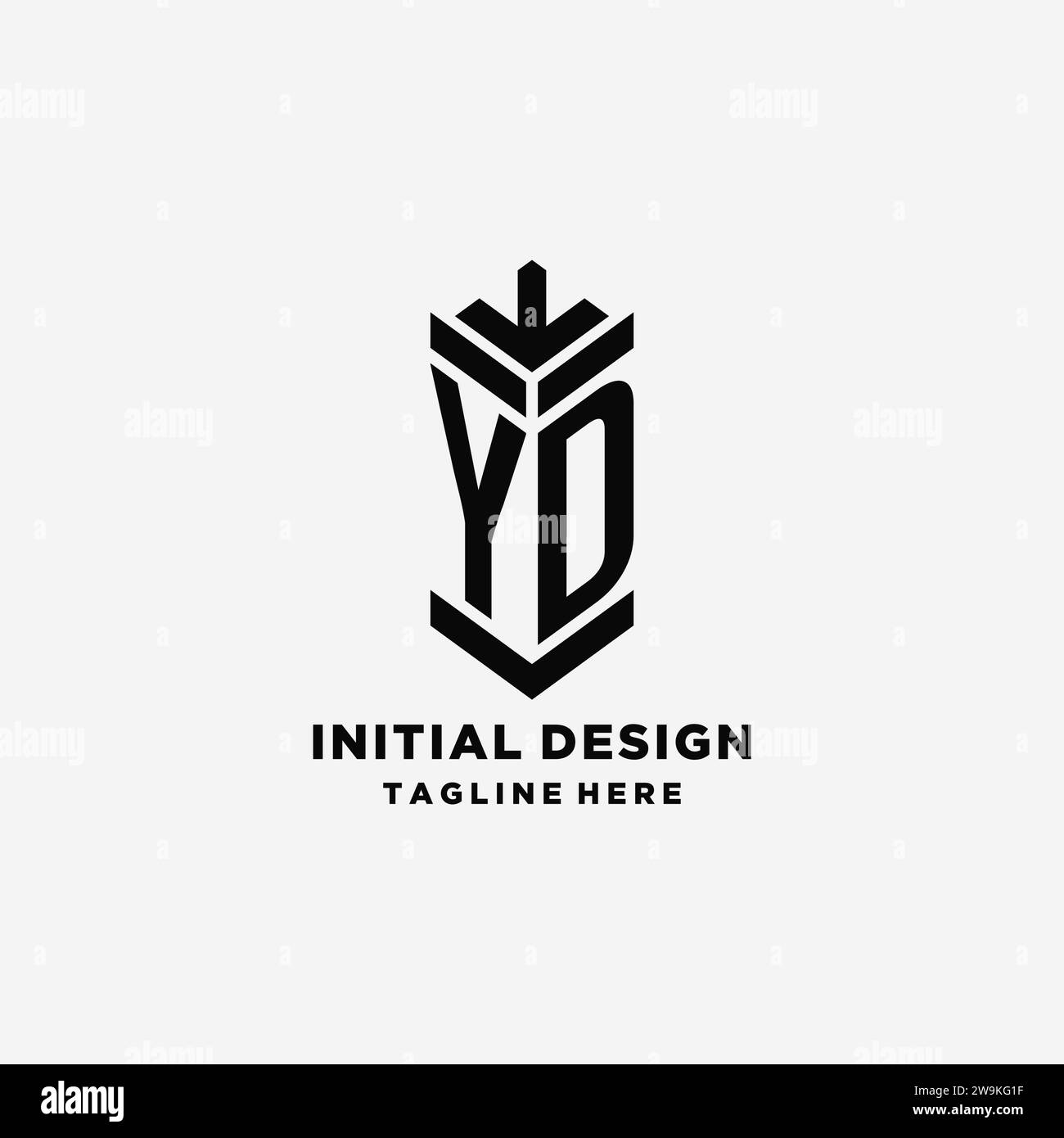 Initials YD shield logo design, creative monogram logo inspiration ...
