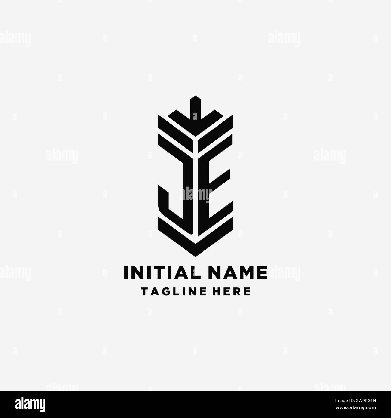 Initials JE shield logo design, creative monogram logo inspiration vector graphic Stock Vector ...