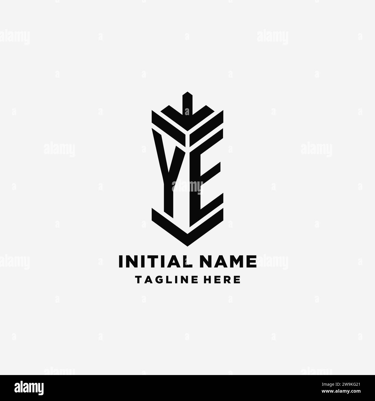 Initials YE shield logo design, creative monogram logo inspiration ...