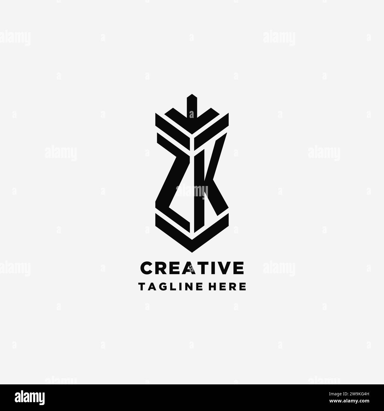 Initials ZK shield logo design, creative monogram logo inspiration ...