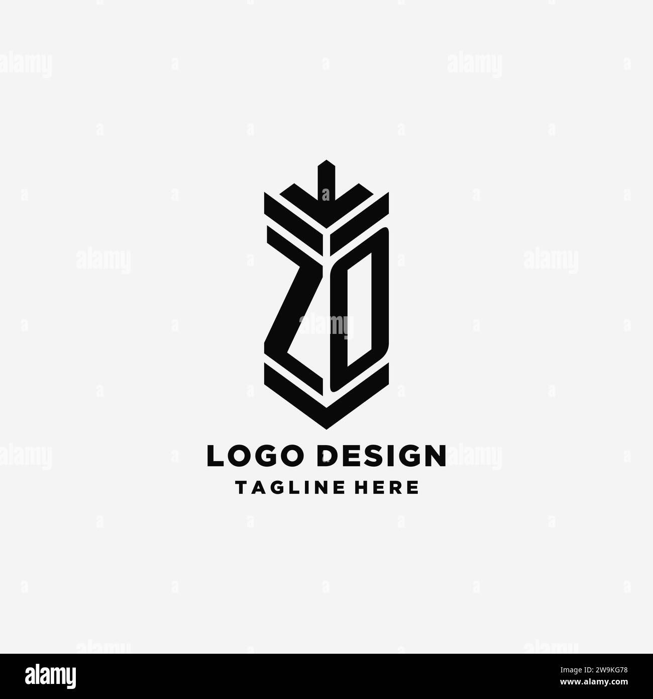 Zo initials logo hi-res stock photography and images - Alamy