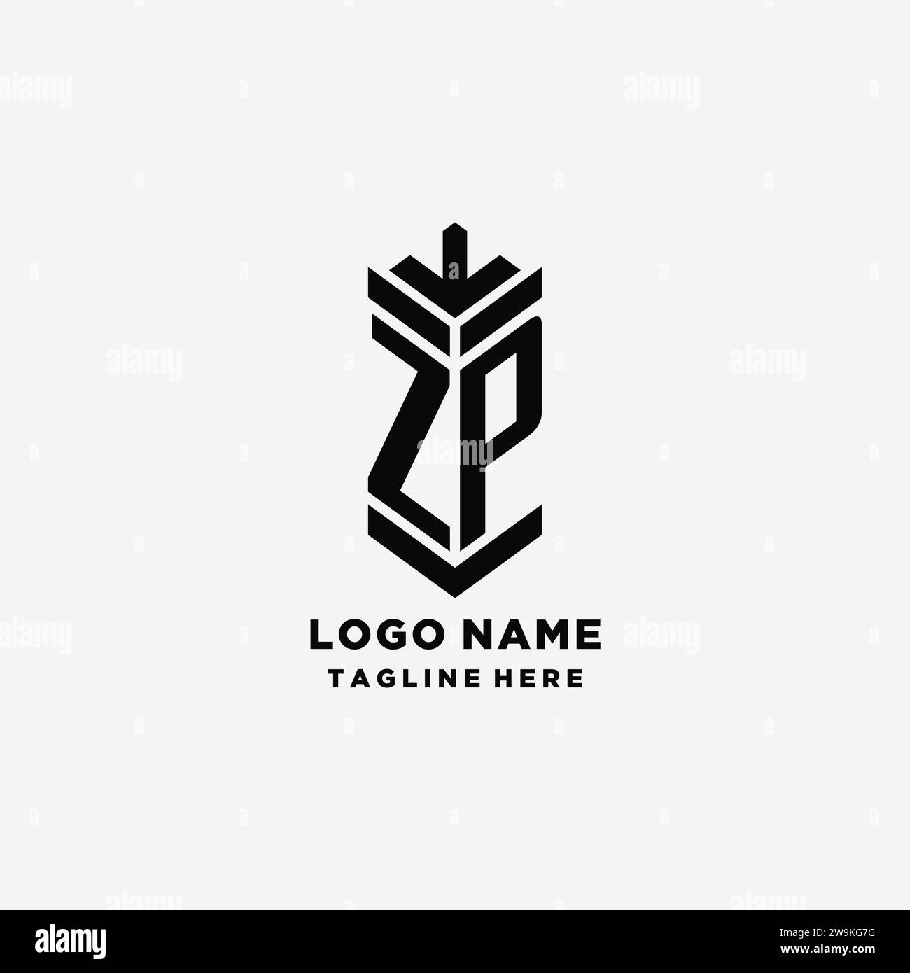 Initials ZP shield logo design, creative monogram logo inspiration ...