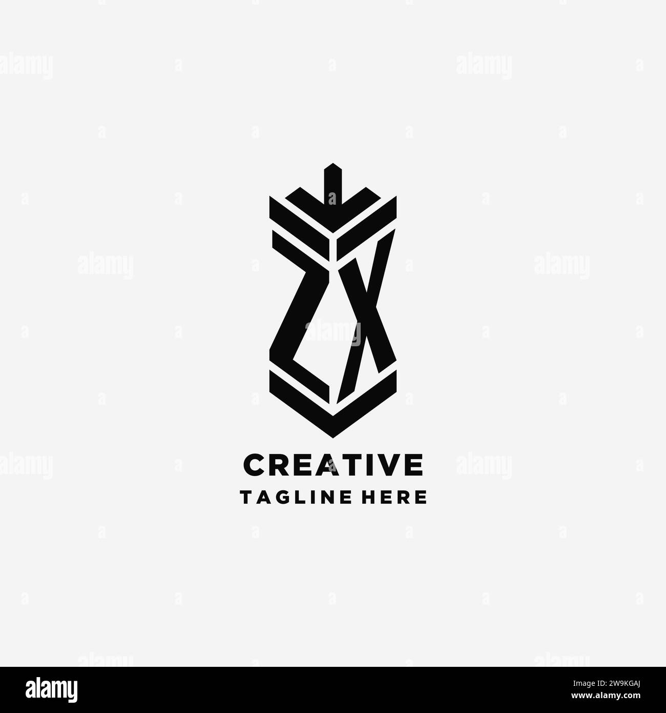 Initials ZX shield logo design, creative monogram logo inspiration vector graphic Stock Vector ...