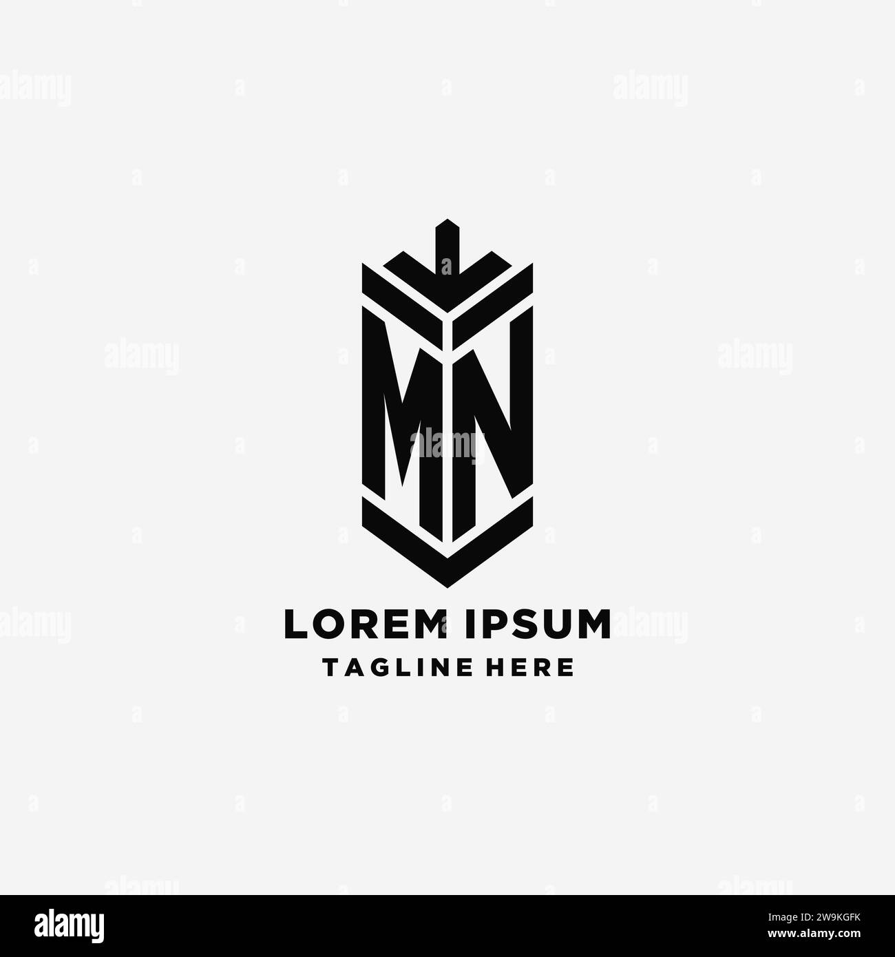 Initials MN shield logo design, creative monogram logo inspiration ...