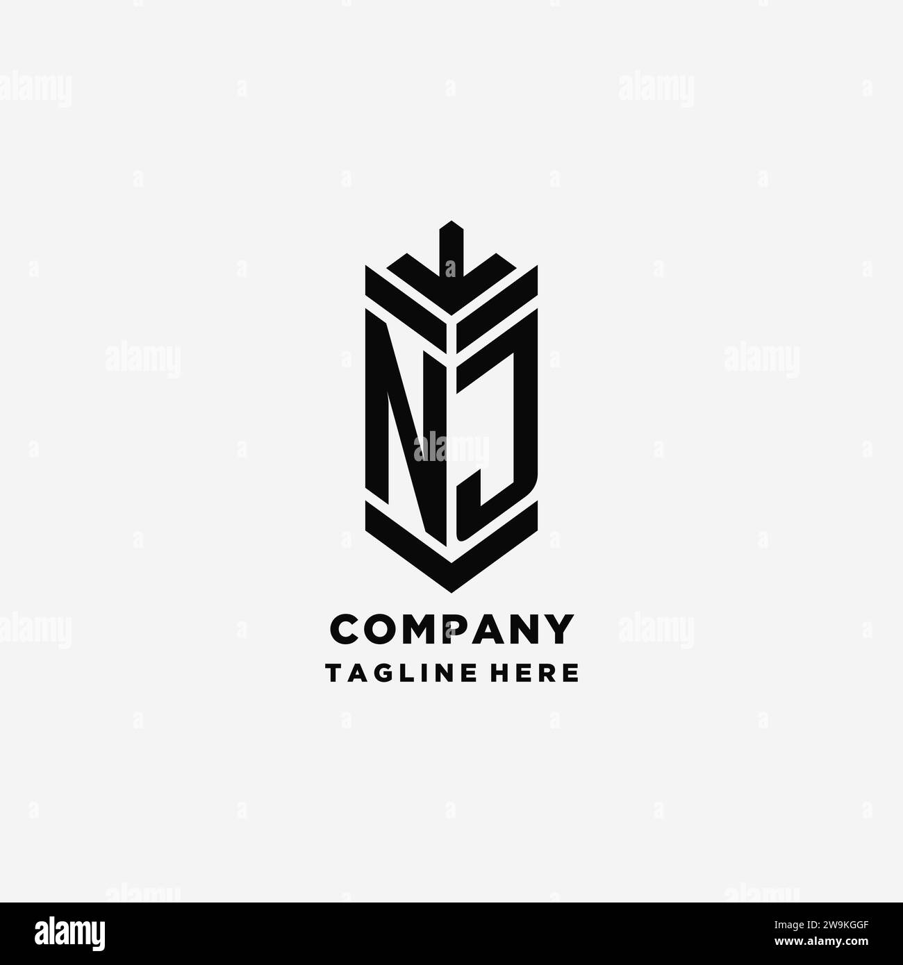 Nj initials logo hi-res stock photography and images - Alamy