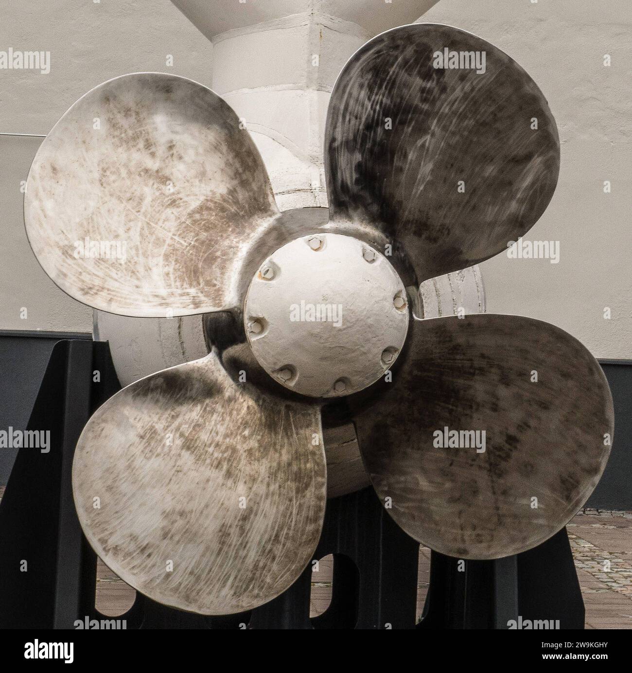 Schiffsschraube im Seefahrtsmuseum Forum Marinum in Turku, Finnland ...