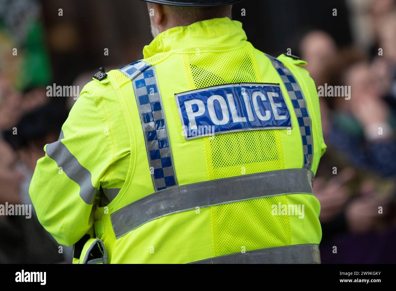 South Yorkshire Police Officer carrying out a hi-visibility patrol ...