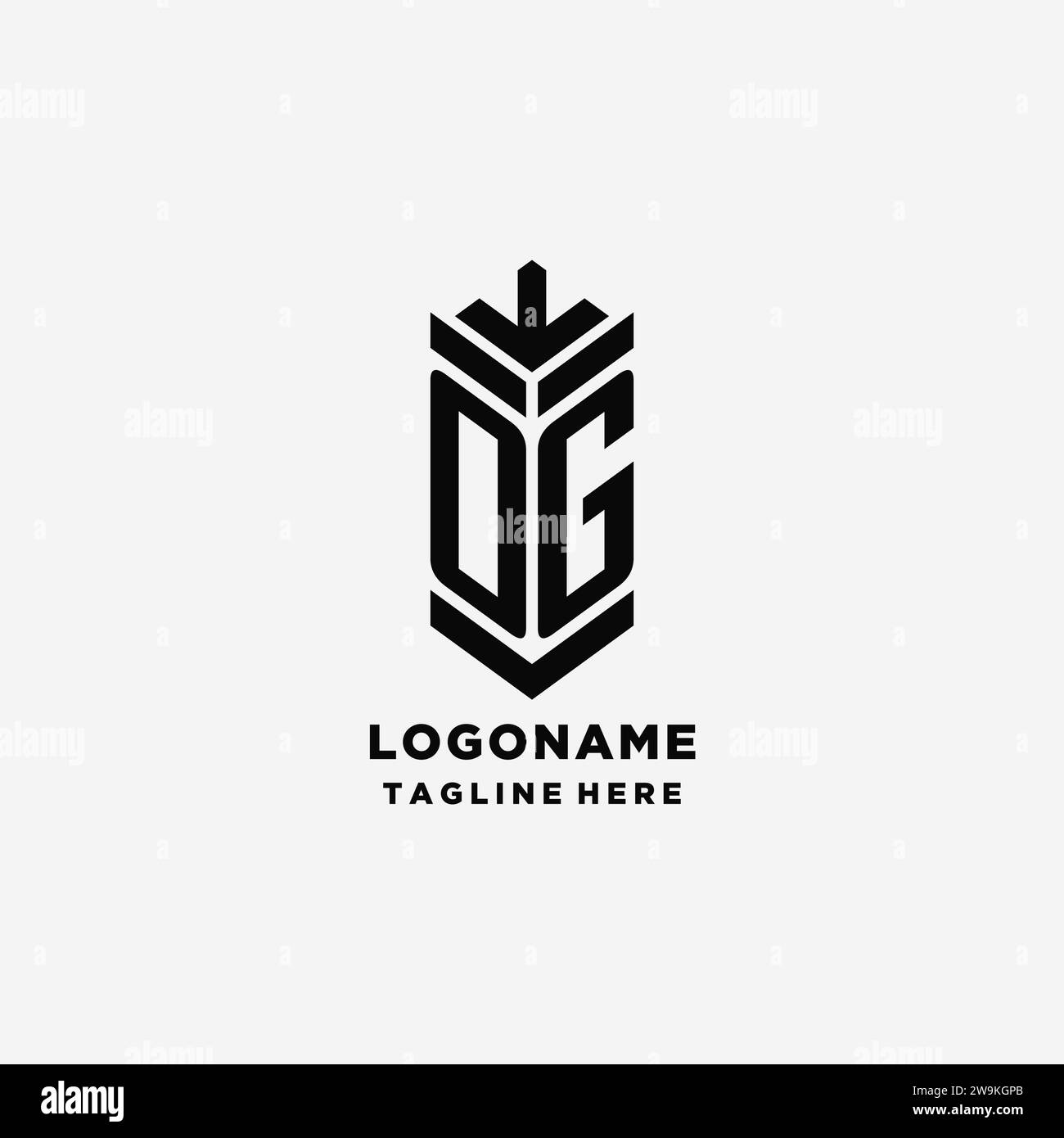 Initials OG shield logo design, creative monogram logo inspiration vector graphic Stock Vector ...