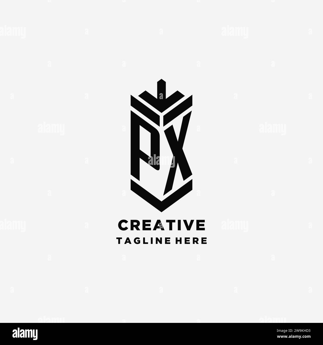 Initials PX shield logo design, creative monogram logo inspiration ...