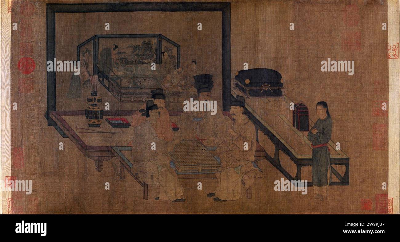 Zhou Wenju 重屏会棋图 Illustrated Section Stock Photo - Alamy