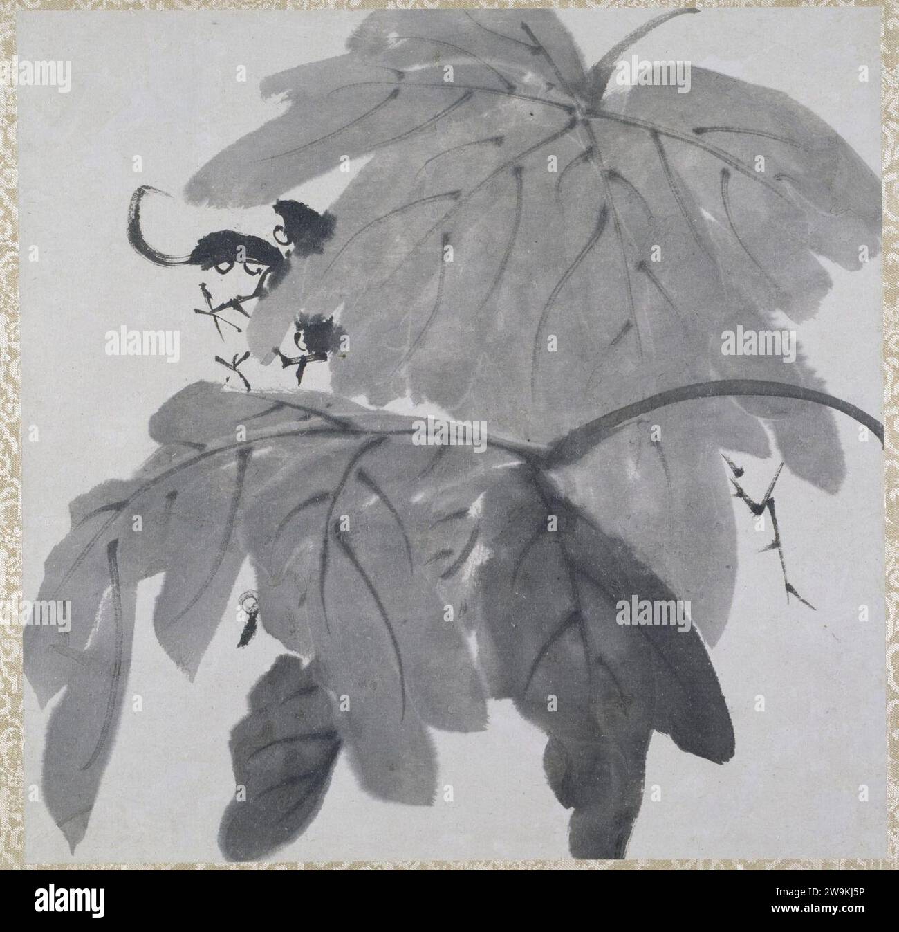 Zhu Da 朱耷 - Two Grape Leaves Stock Photo - Alamy