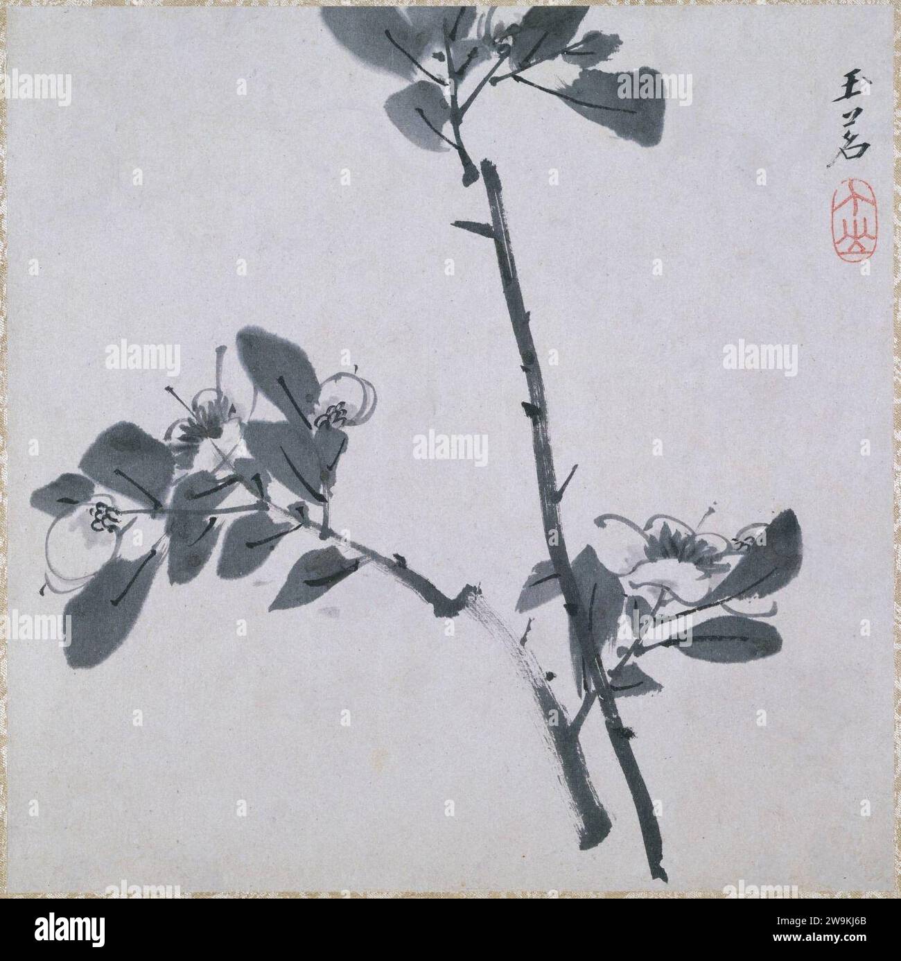 Zhu Da 朱耷 - Two Twigs of Camellia (Two Twigs of Flowering Fruit Stock ...