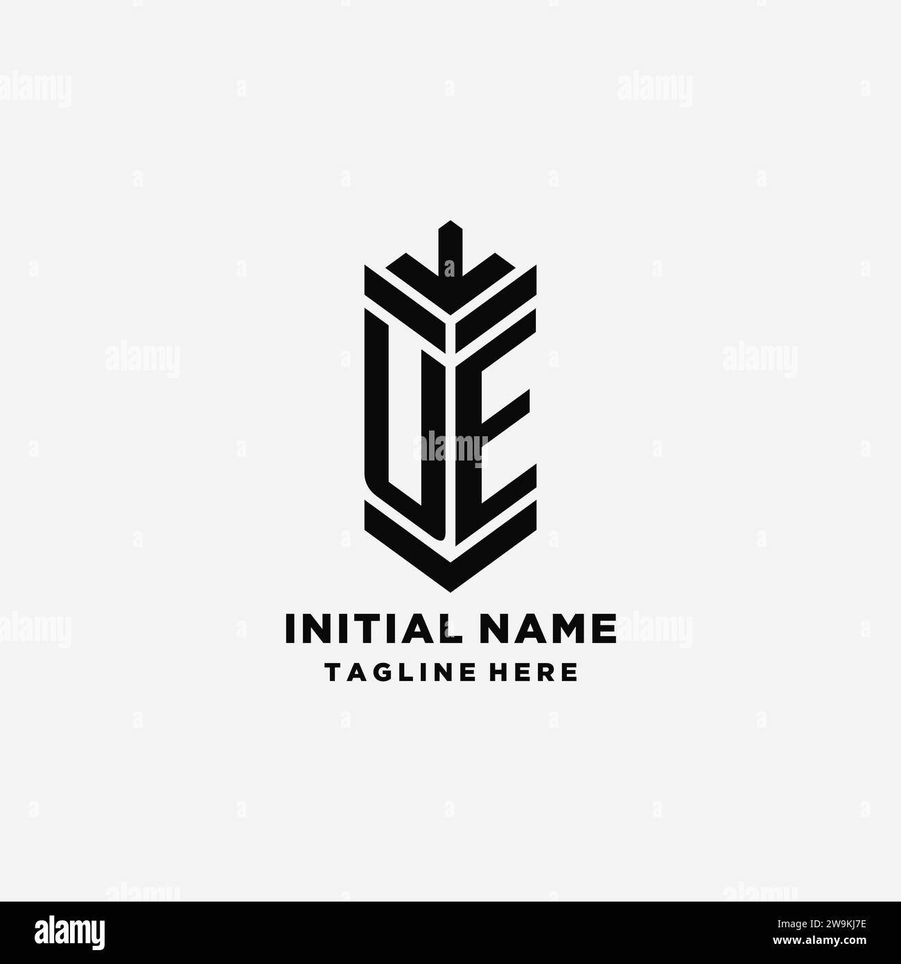 Initials UE shield logo design, creative monogram logo inspiration ...