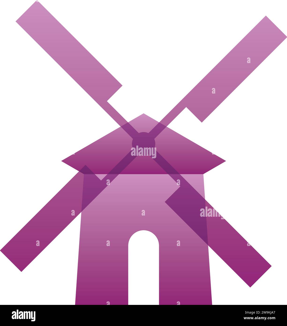 Simple 3D purple flat drawing of the PASTORAL WINDMILL, NETHERLANDS ...