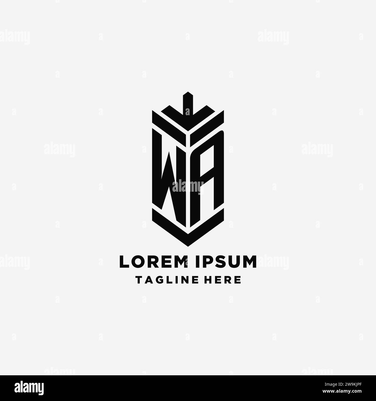 Initials WA shield logo design, creative monogram logo inspiration vector graphic Stock Vector ...